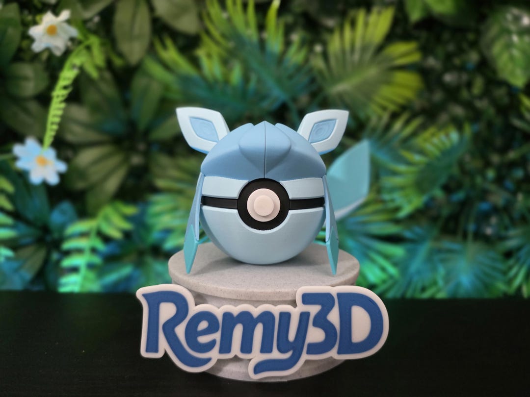 Glaceon/glaceon Poké Ball – 3D Printed Pokémon Decorative Figurine ...