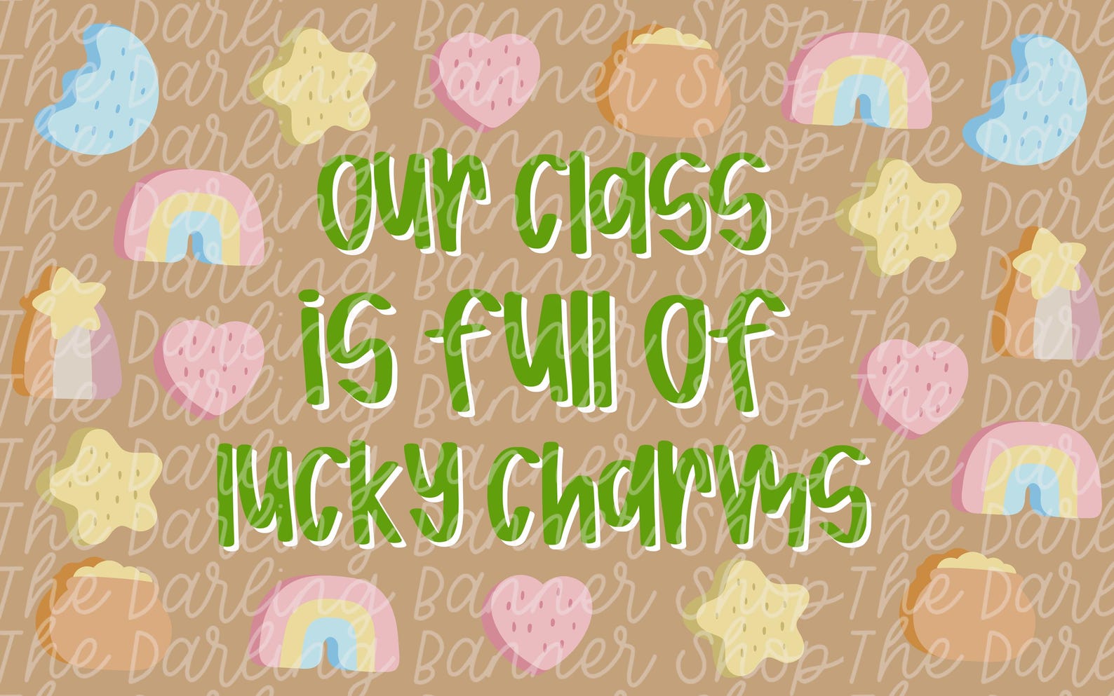 St Patricks Day Lucky Charms Classroom Banner Mockup Template | Canva ...