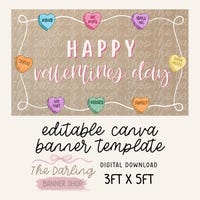 Happy Valentine's Day Banner, Valentines Day Bulletin Board Decor ...