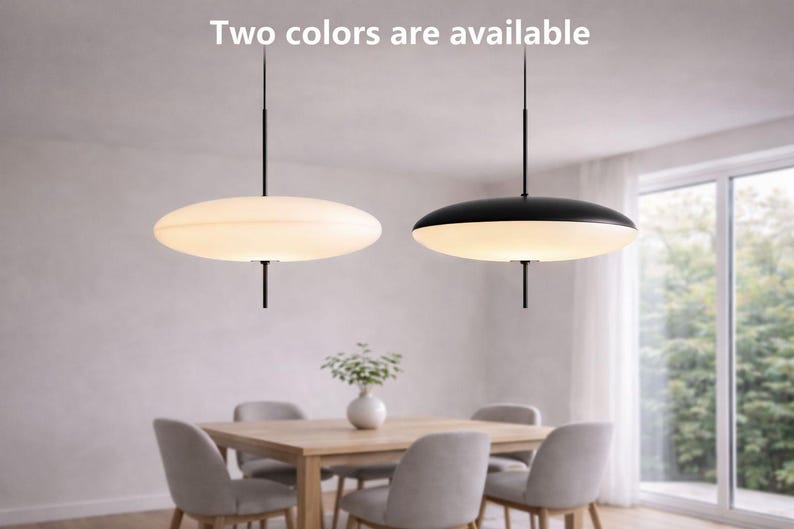 Scandinavian UFO Pendant Light, White/black – Minimalist Nordic Design ...
