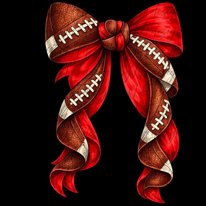 Football Bow PNG, Ribbon Bow, Sports Mom Shirt Design, Game Day ...