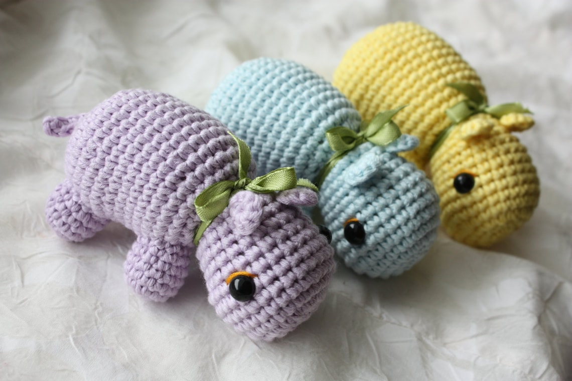 Amigurumi Crochet Small Hippo Toy Pattern in English - Etsy