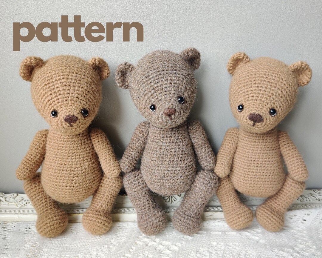 Fully Jointed Articulated Crochet Teddy Bear Toy PATTERN: Teddy Marta ...