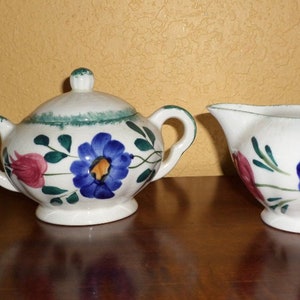 Sugar Creamer/SET/Blue Ridge/ SOUTHERN POTTERIES/Pom Pom | Etsy