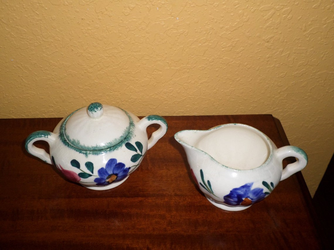 Sugar Creamer/SET/Blue Ridge/ SOUTHERN POTTERIES/Pom Pom | Etsy