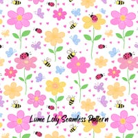 Serene Ivory Floral and Bee Embroidery Seamless File, Spring Seamless ...