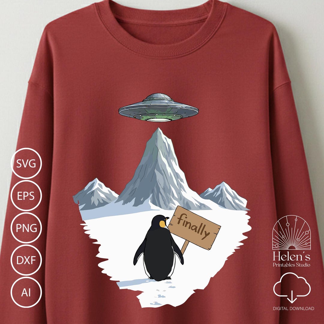 Nihilist Penguin SVG, but Why Penguin PNG, Funny Ufo Finally Space T ...