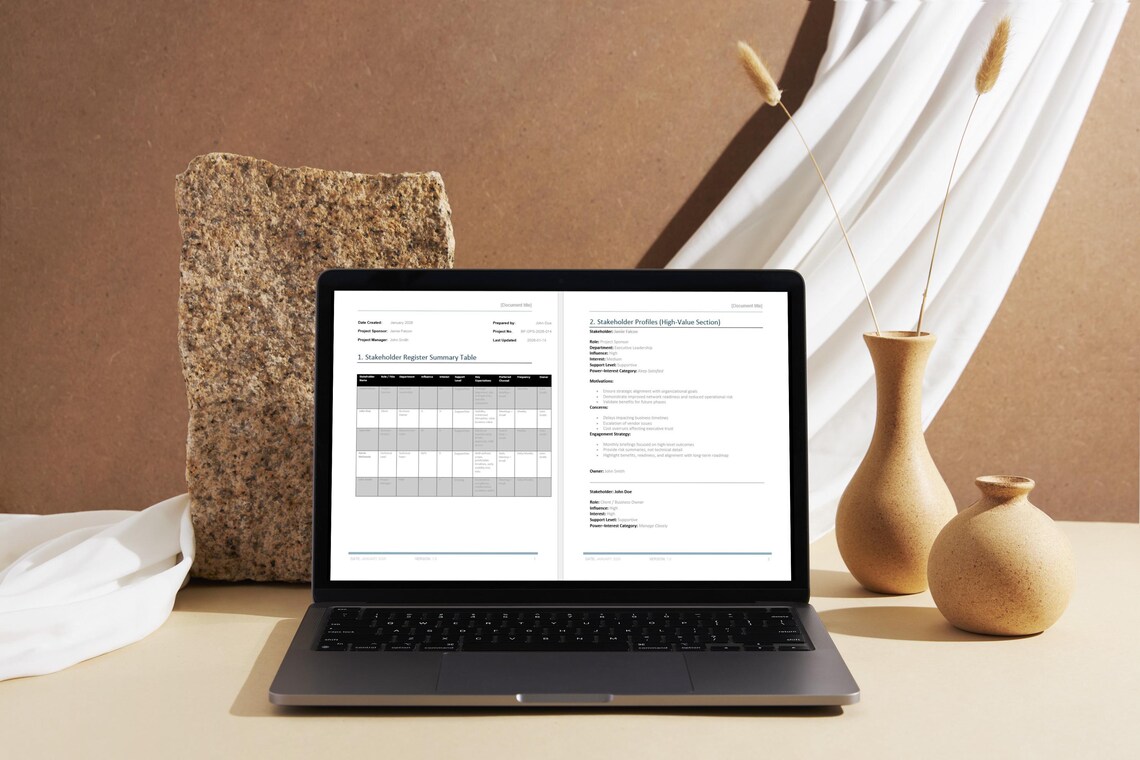 Stakeholder Register Template (DOCX) • Professional PM Stakeholder Log ...