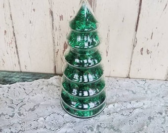 Glass christmas tree jar | Etsy