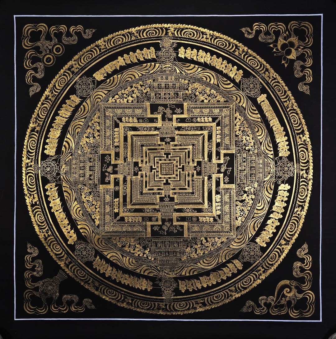 Kalachakra Mandala/ Wheel of Time – Hand-painted Tibetan Thangka ...