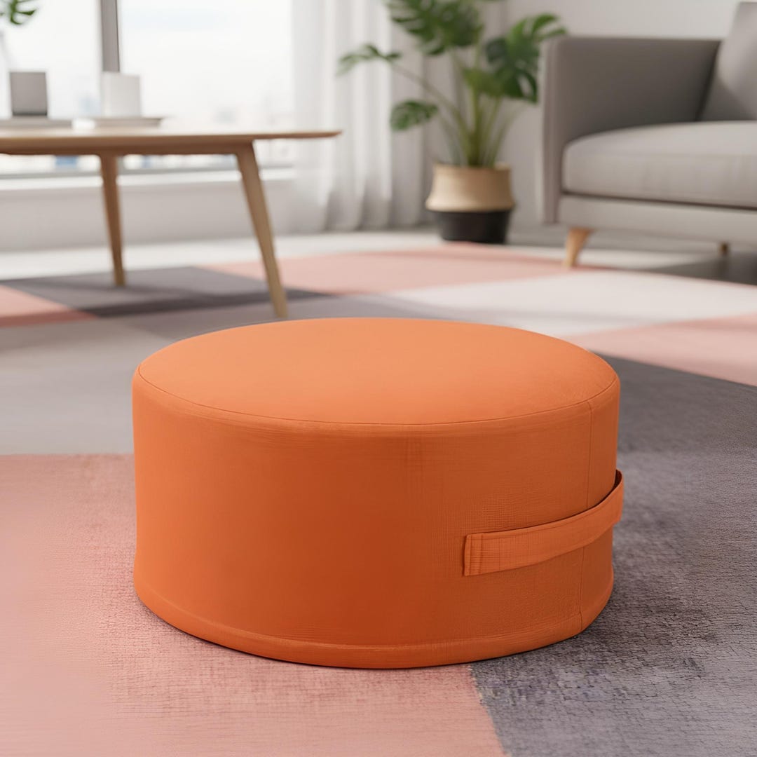 Round Floor Cushion With Carry Handle | Modern Meditation & Seating ...