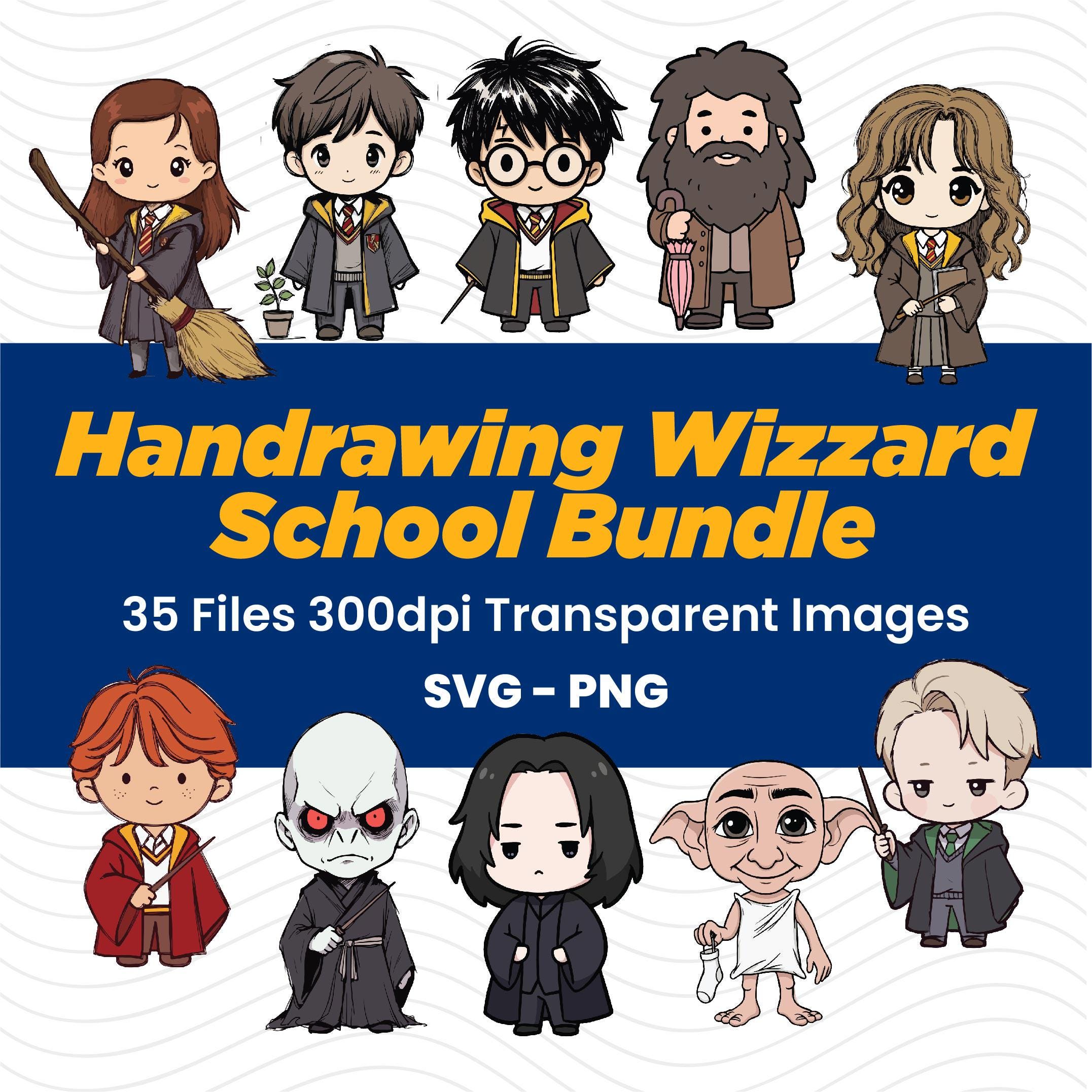 Wizard School Clipart | Hand-drawn Magic Students, Teachers (PNG SVG ...