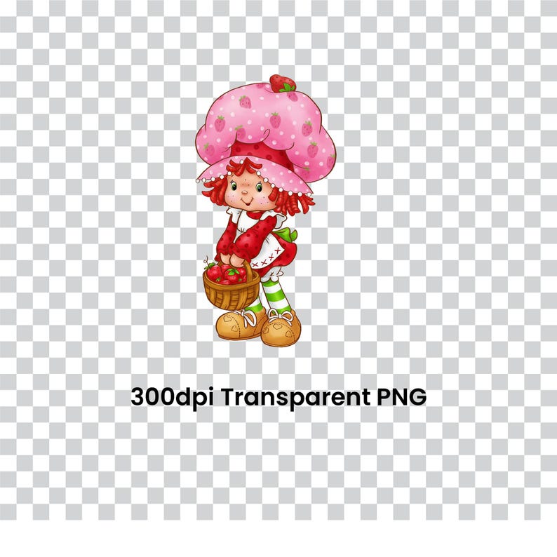 Classic Strawberry Girl Clipart Bundle, Vintage Kids Cartoon PNG ...