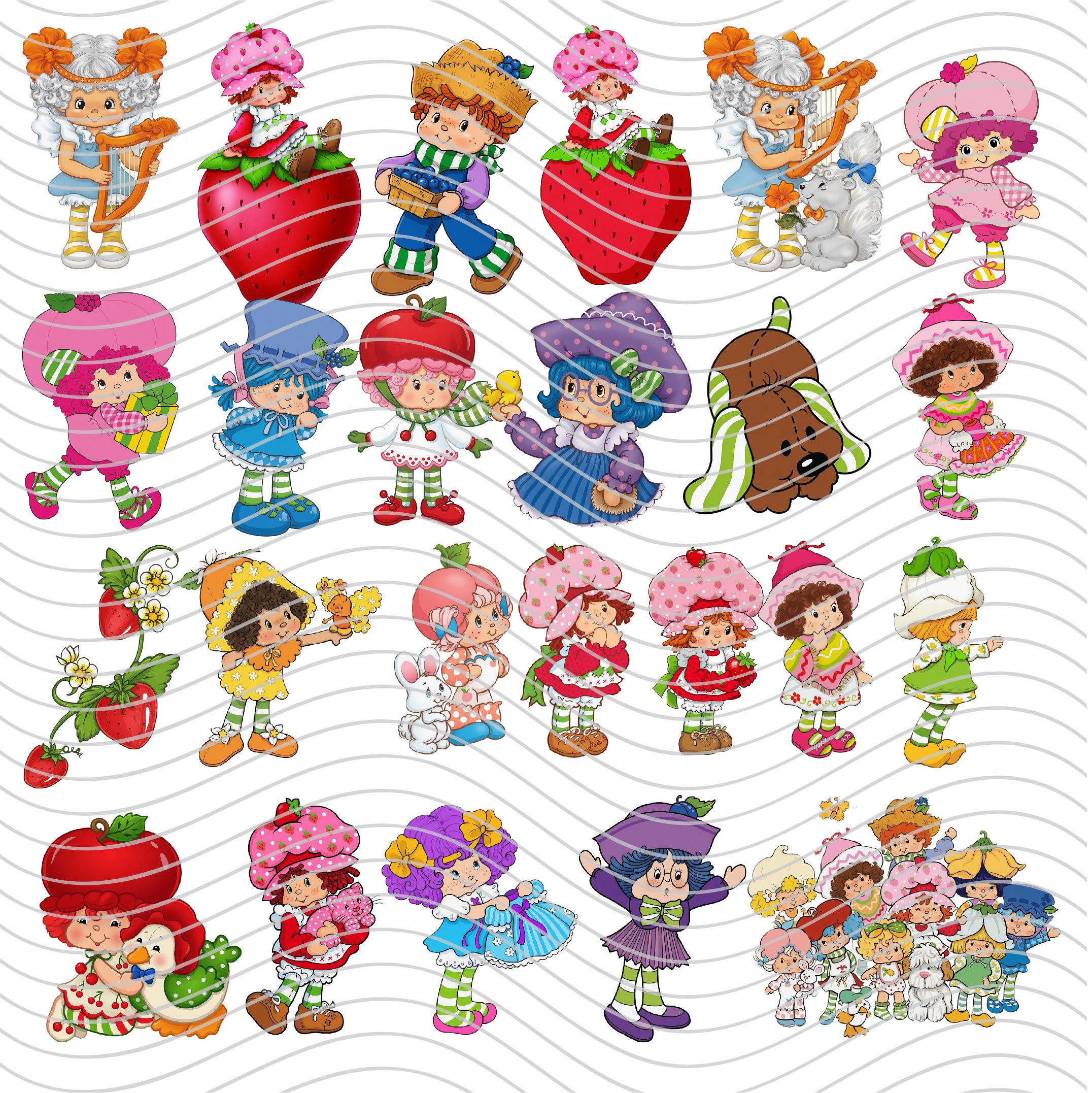 Classic Strawberry Girl Clipart Bundle, Vintage Kids Cartoon PNG ...