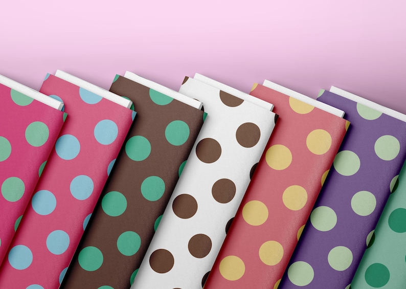 50 Colorful Polka Dot Seamless Patterns – Retro Digital Paper Bundle ...