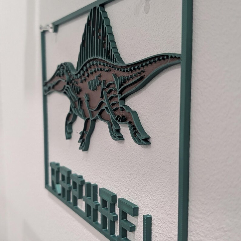 Personalized Spinosaurus Sign - Line Art Style - Etsy