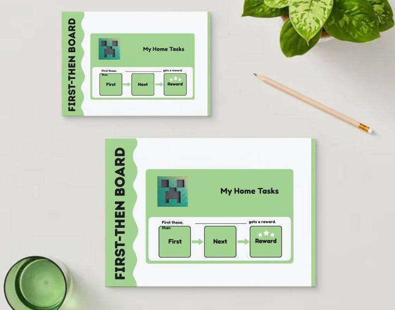 Minecraft Visual Schedule for Kids | Home Now Next Board | Daily ...