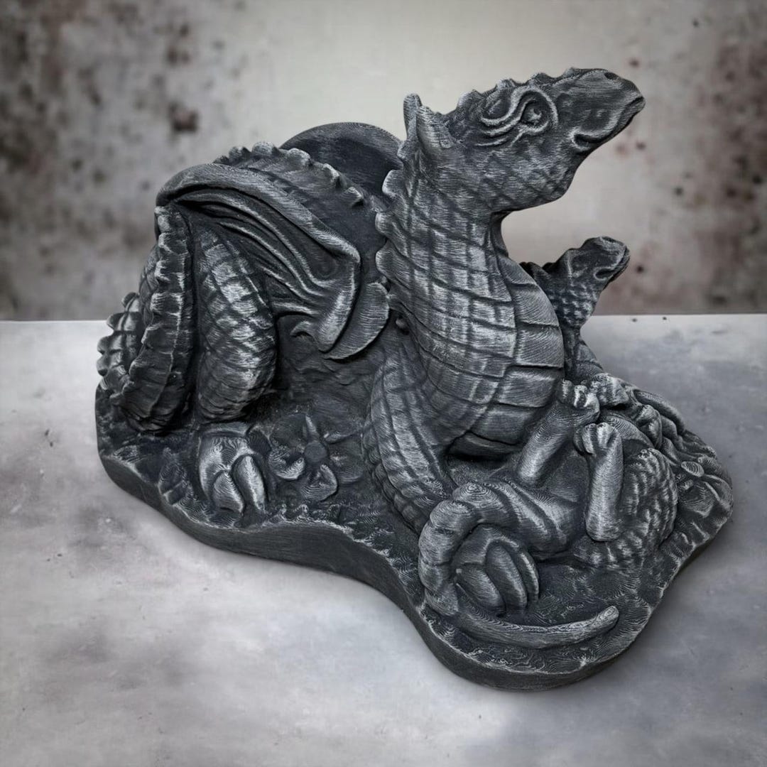 Dragon Family Statue Fantasy Themed Figurine Mythical Creature ...