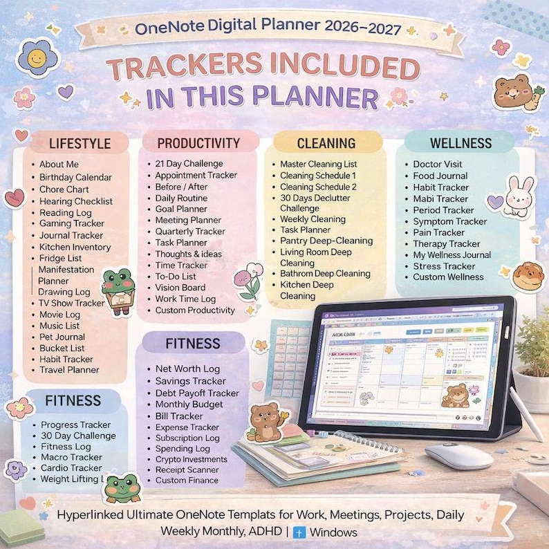 Onenote Digital Planner 2026–2027, Hyperlinked Ultimate Onenote ...