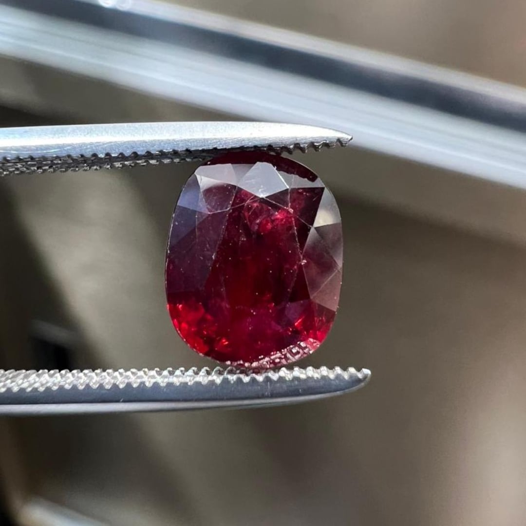 Natural Ruby Cut No Heat Gemstone, 2.49 Carat Cushion Shape Perfect for ...