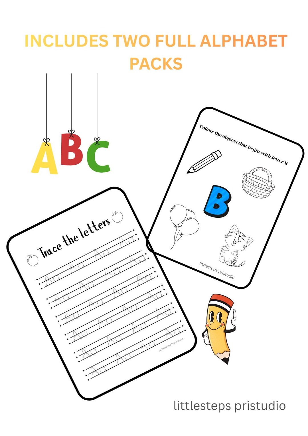 Alphabet Worksheet Bundle A_Z| Tracing and Beginning Sounds | Preschool ...