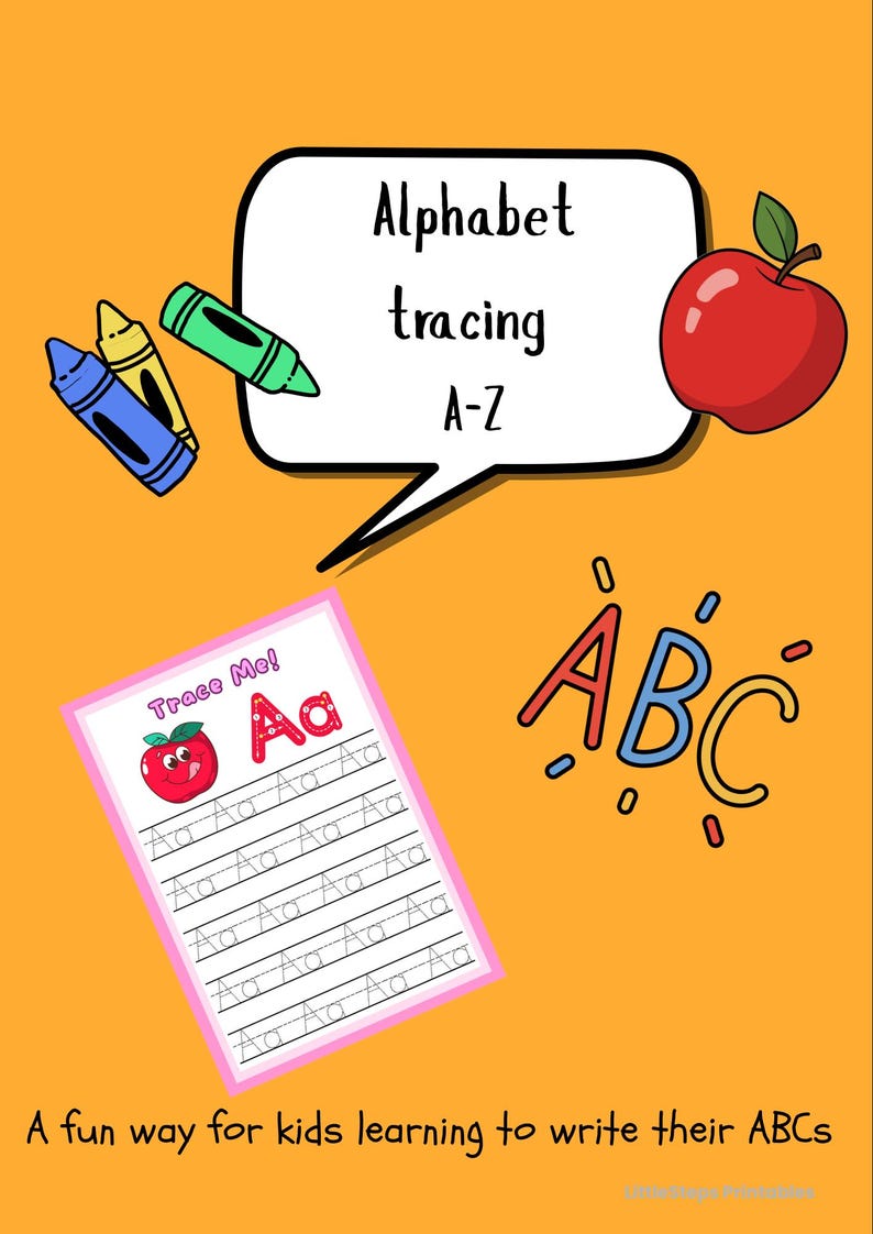 Alphabet Tracing Worksheet A-Z | Preschool Printables| Letter Practice ...