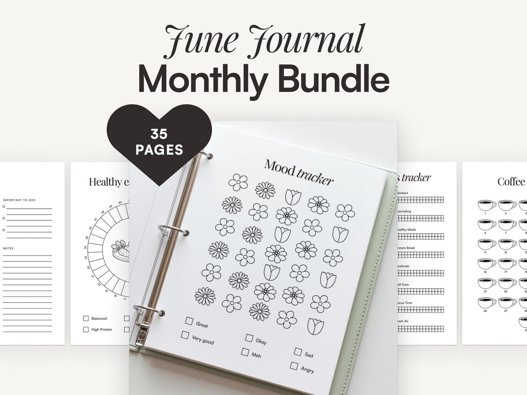 2026 June Bullet Journal Bundle | Printable Coloring Journal Pages ...