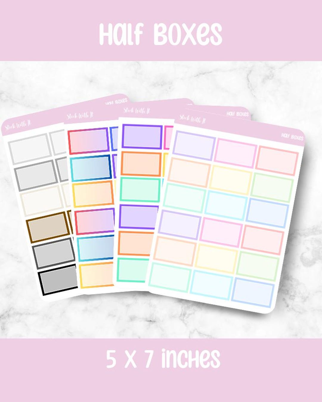 Half Box Planner Stickers - Etsy