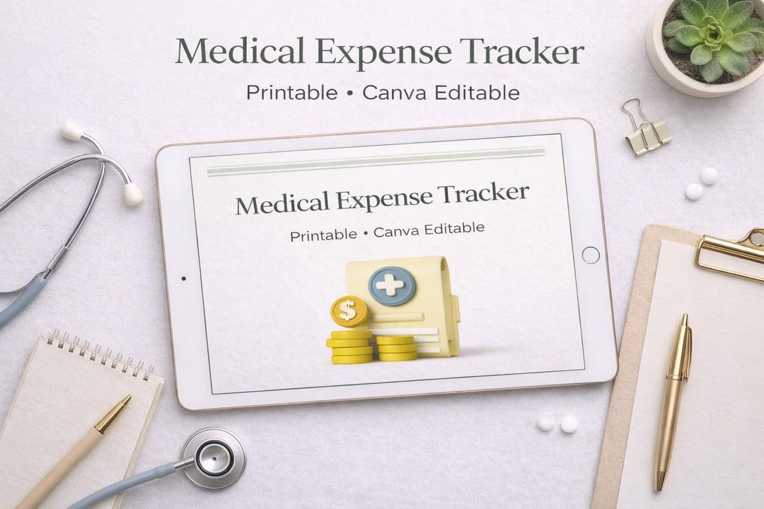 Medical Expense Tracker Printable | Insurance, Cost Planner (canva ...