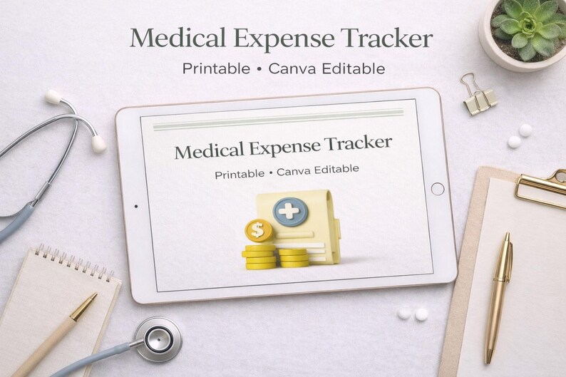 Medical Expense Tracker Printable | Insurance, Cost Planner (canva ...
