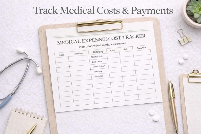Medical Expense Tracker Printable | Insurance, Cost Planner (canva ...