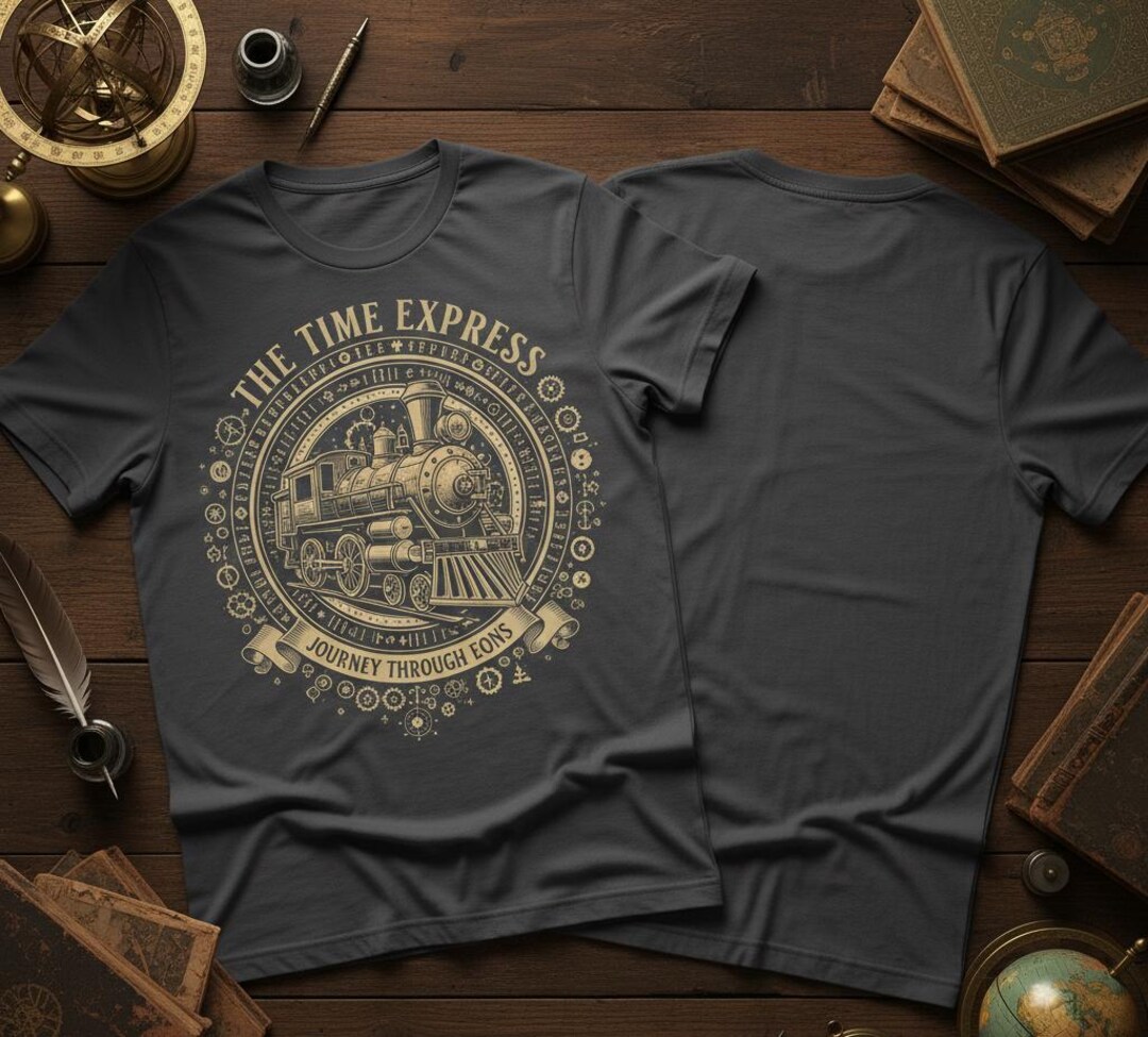 Steampunk Time Express T-shirt Vintage Steam Train Shirt, Retro ...
