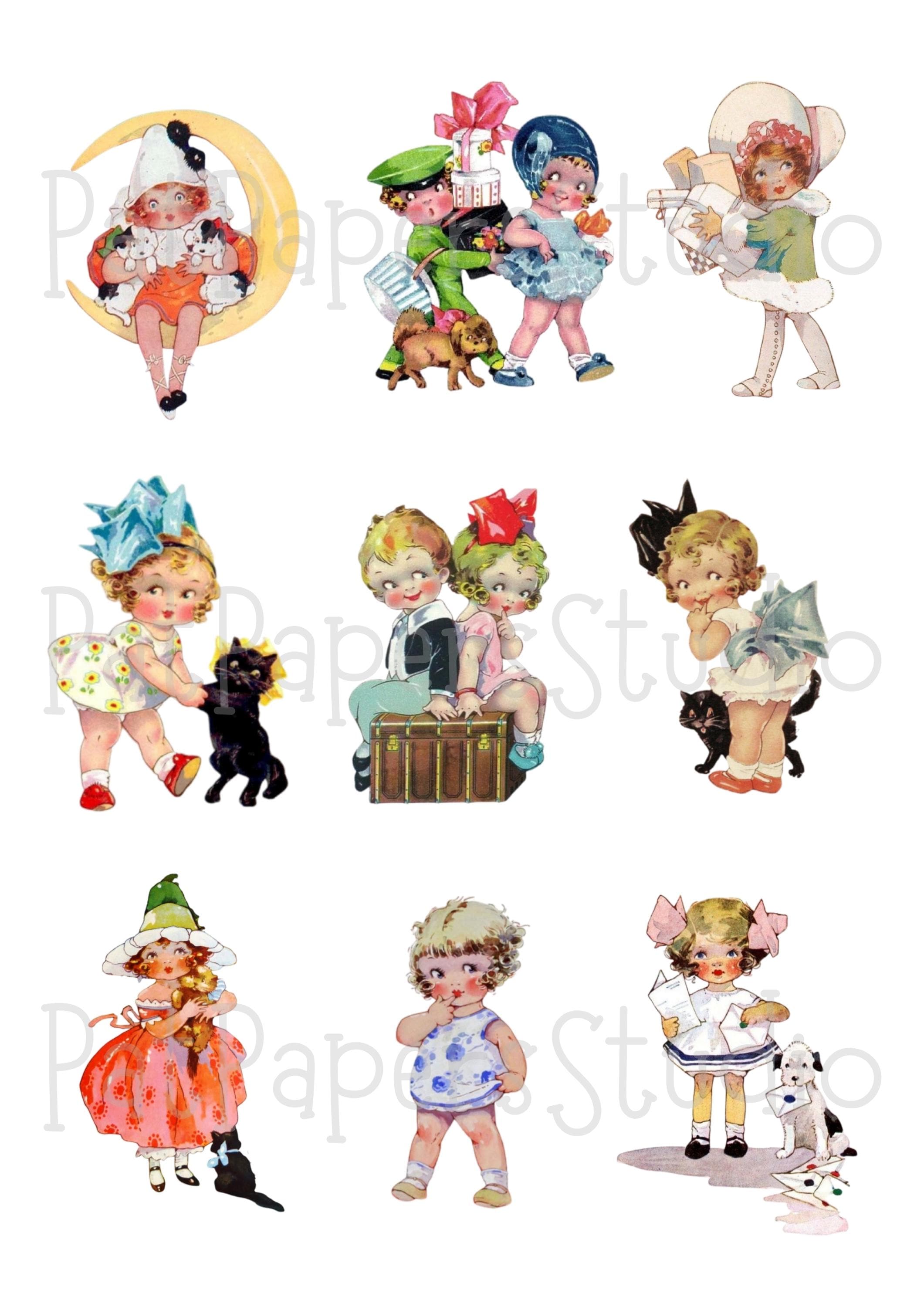 Printable Vintage Children Clipart, Agnes Richardson Restored Printable ...