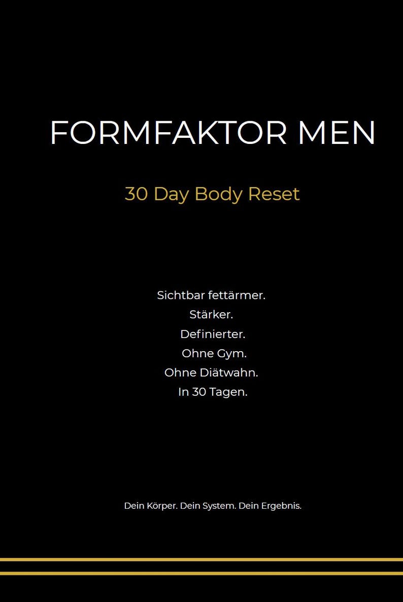 FORMFAKTOR MEN – 30 Day Body Reset (PDF Download) - Etsy