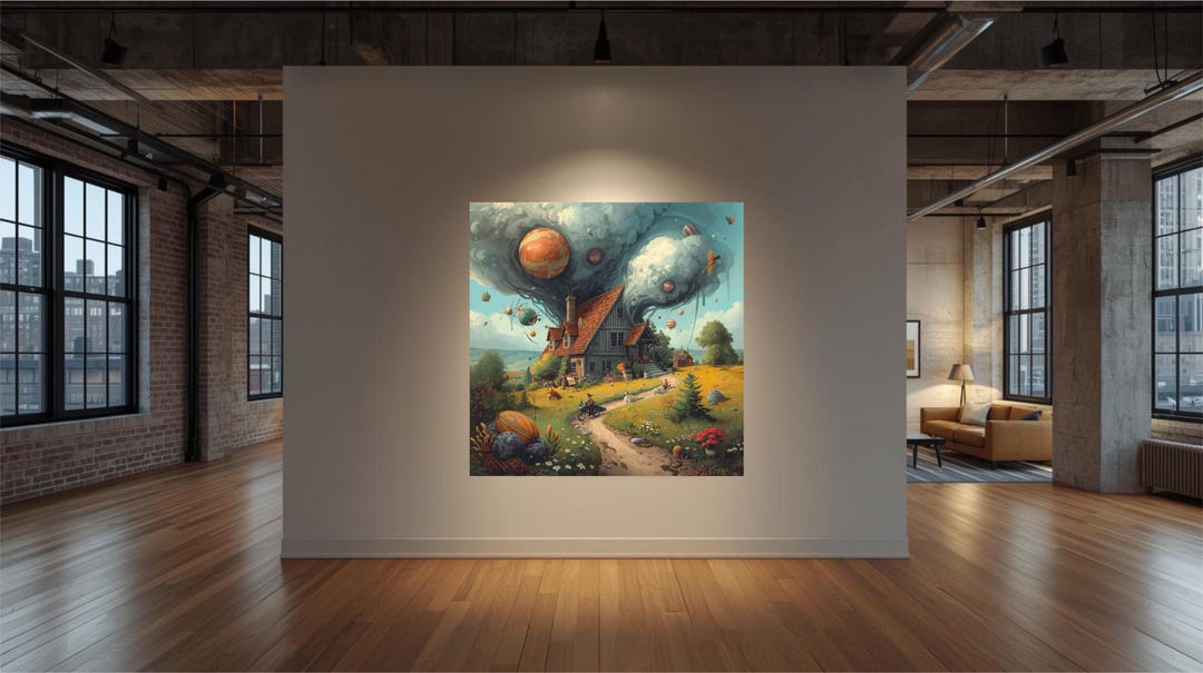 Hidden Village II – Absurd Countryside Surreal Wall Art - Etsy