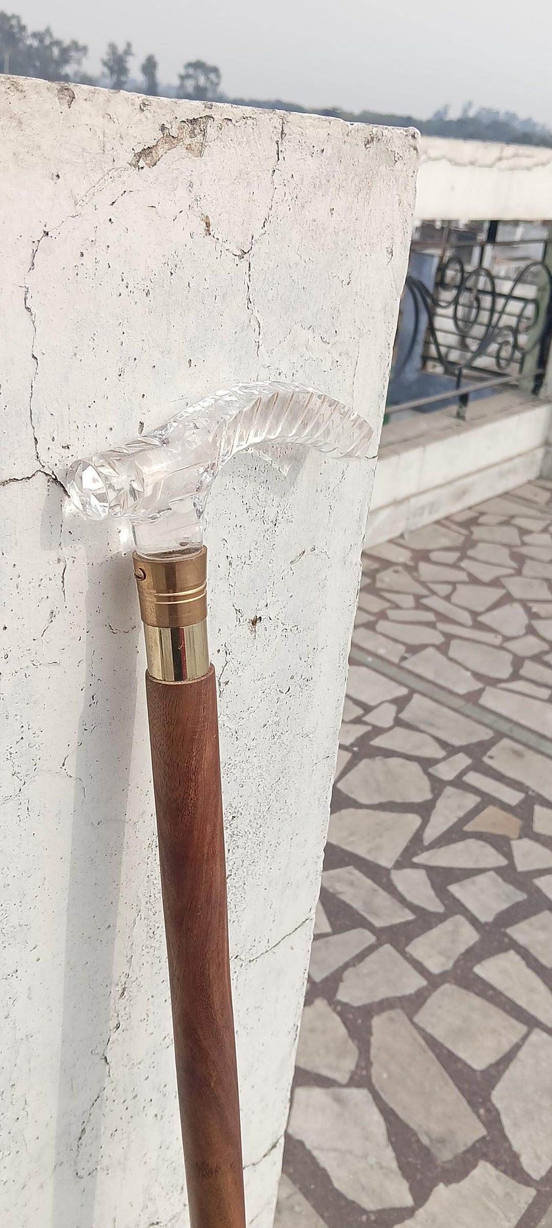 Crystal-cut Handle Walking Stick - Blending Strength With Elegant ...
