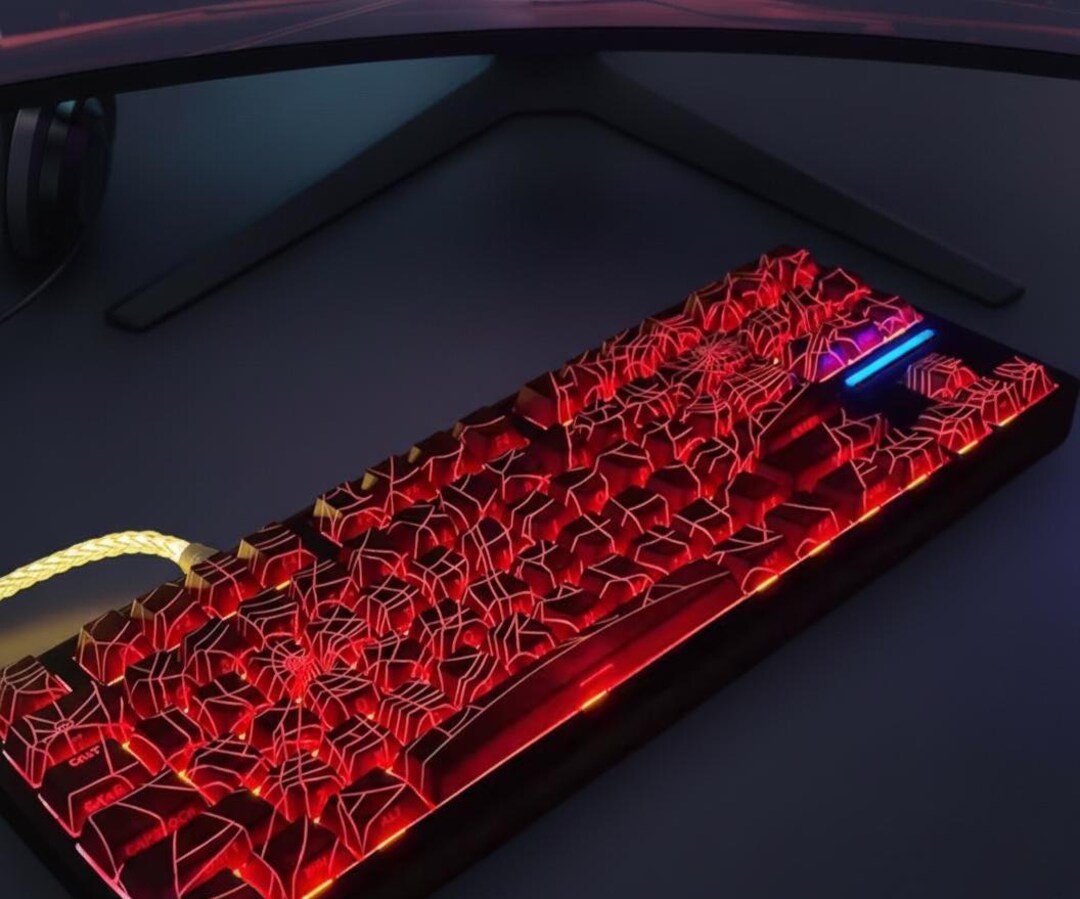 Spider Web Keycap Set 129 Keys | Side Engraved PBT Cherry Profile | MX ...