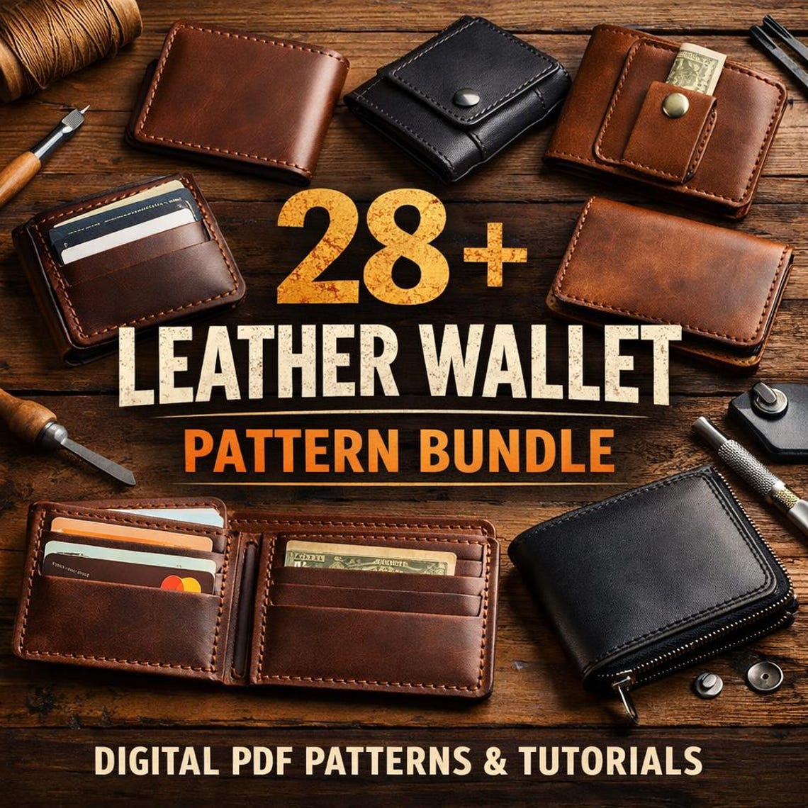 28+ Leather Wallet Pattern Bundle | PDF Templates for Handmade Mens ...
