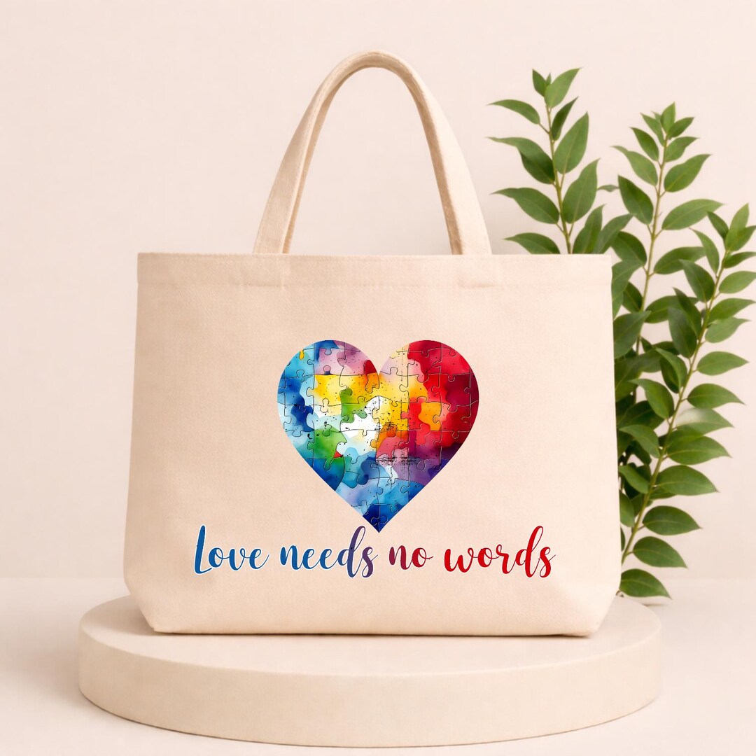 Love Needs No Words, Tote Bag, Neurodiversity, Autism - Etsy
