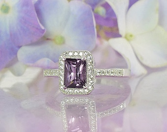 Spinel Ring, Spinel Silver Ring, Natural Spinel, Emerald Cut Ring ...