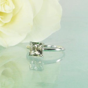 Square Solitaire Ring, Square Engagement Ring, Engagement Ring ...