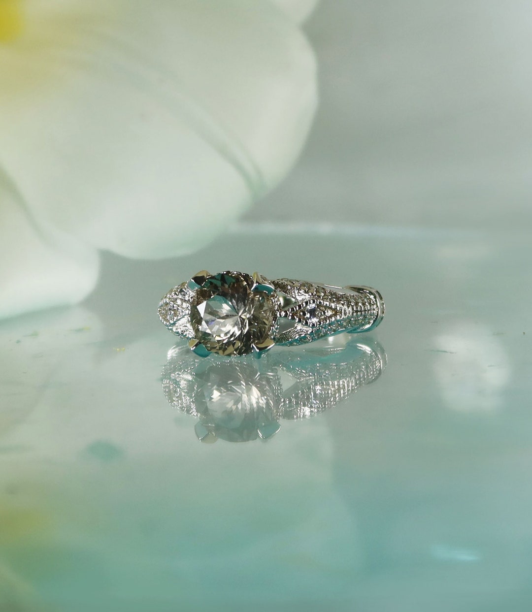 Art Deco Ring Design, Art Deco Ring, Antique Style Ring, Herkimer ...