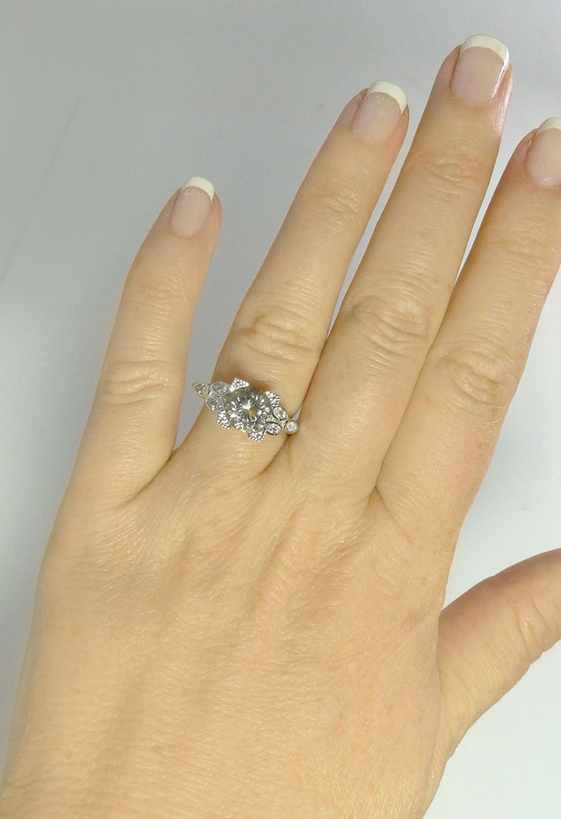 Leaf Ring Flower Ring Floral Engagement Ring Engagement - Etsy