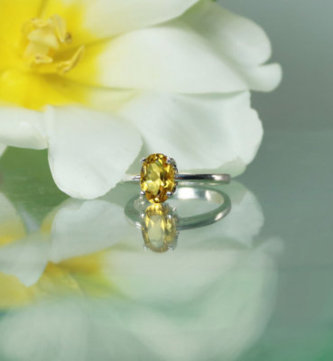 Yellow Beryl Engagement Ring, Solitaire Ring, Yellow Beryl Ring, Beryl ...