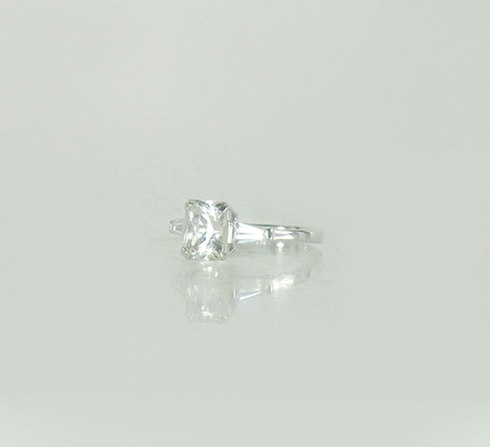 Engagement Ring Herkimer Diamond Emerald Cut Ring - Etsy