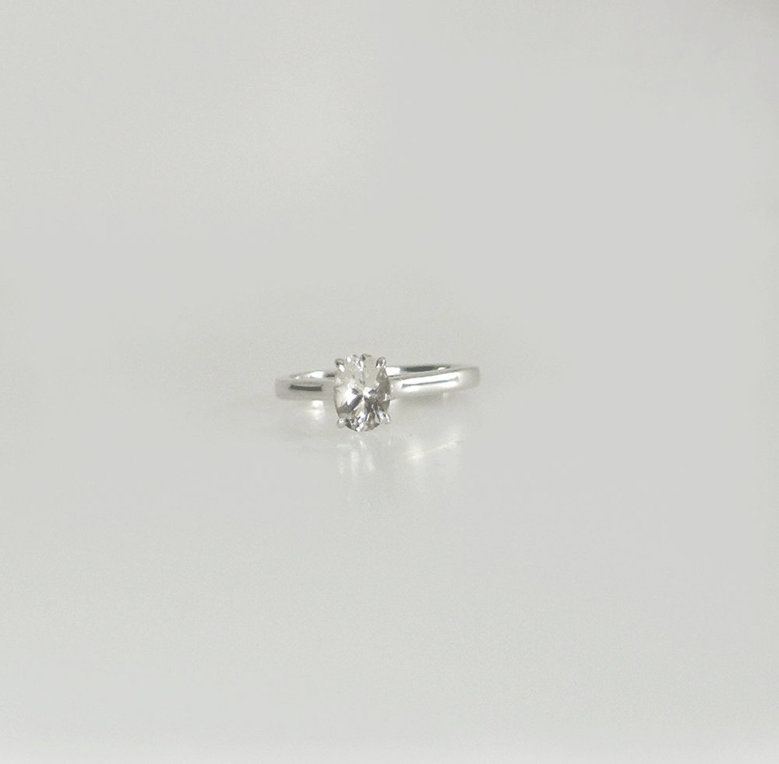 Solitaire Promise Ring, Oval Solitaire Ring, Unique Solitaire Ring ...