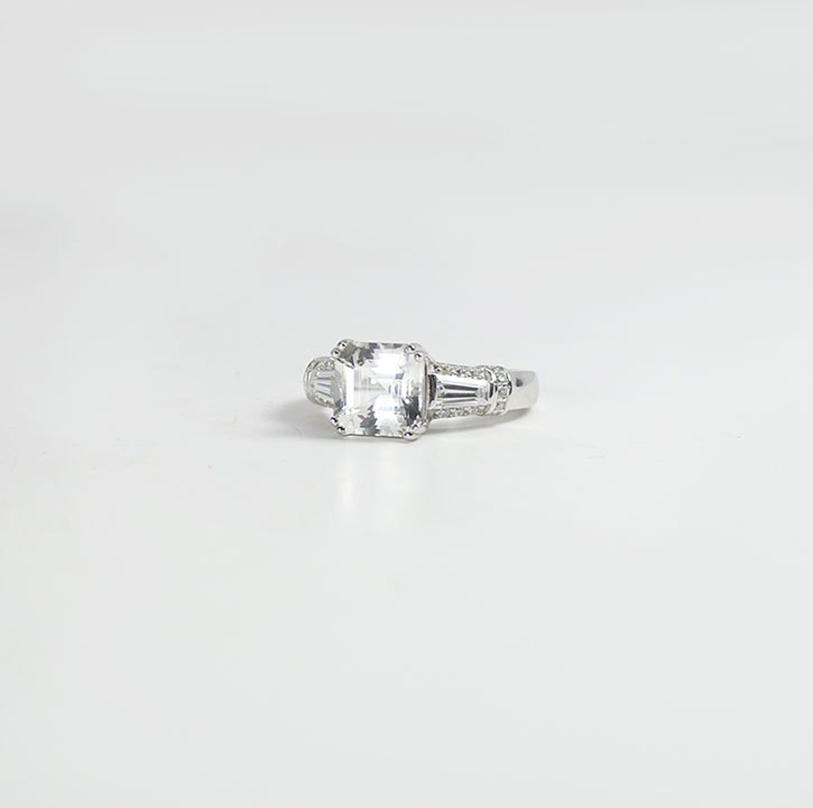 Square Gemstone Ring, Asscher Cut Engagement Ring, Asscher Ring ...