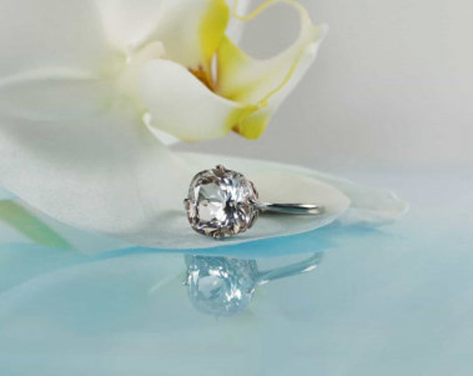 Square Engagement Ring, Squarequguese Cut Engagement Ring, Herkimer ...