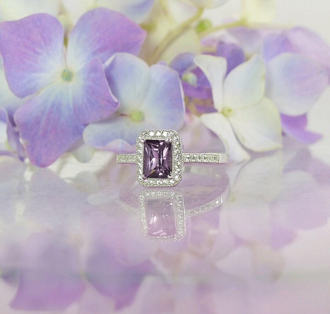 Spinel Ring, Spinel Silver Ring, Natural Spinel, Emerald Cut Ring ...