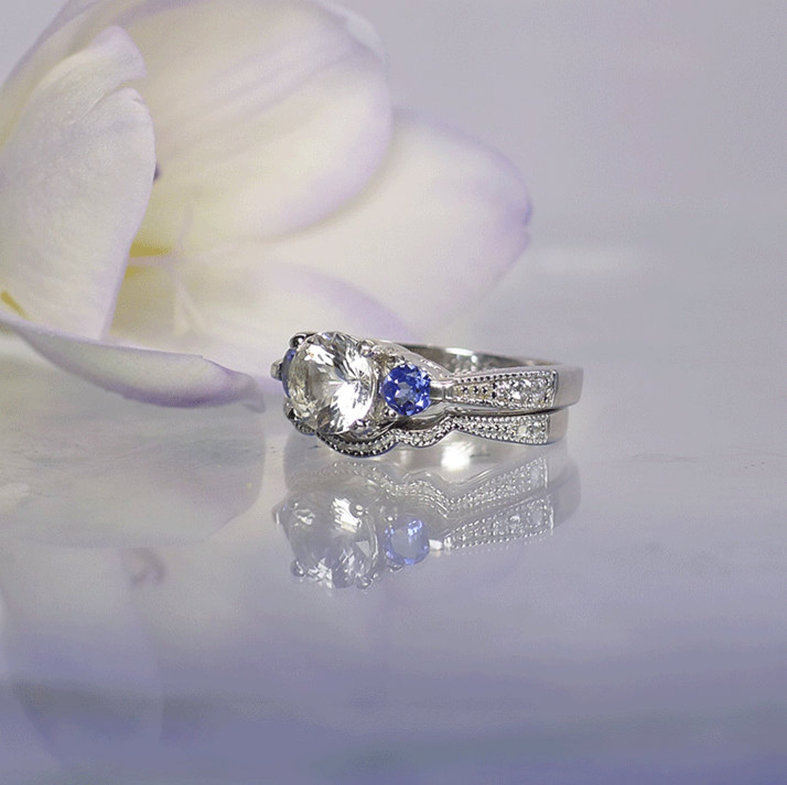 Tanzanite Engagement Ring Tanzanite Wedding Set Tanzanite - Etsy